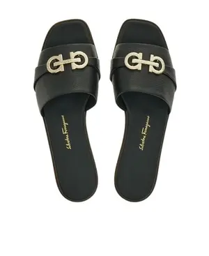 FERRAGAMO Gancini Buckle Slides
