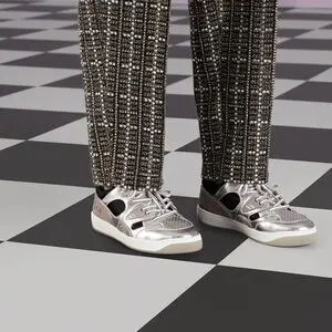 Gucci Basket Metallic Leather Sneakers