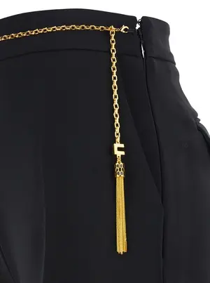 Elisabetta Franchi Slim Fit Chain Detail Shorts