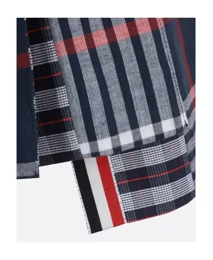 Thom Browne Checked Pleated Asymmetrical Mini Skirt