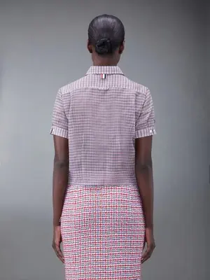Thom Browne Checked Blouse With Bow Detail