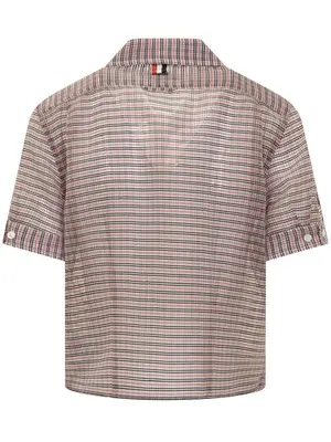 Thom Browne Checked Blouse With Bow Detail