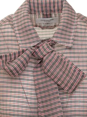 Thom Browne Checked Blouse With Bow Detail