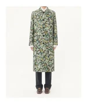 Valentino Garavani Single-breasted Cotton Drill Coat With Papier Floral Print