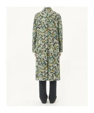 Valentino Garavani Single-breasted Cotton Drill Coat With Papier Floral Print
