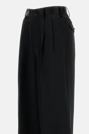 Junya Watanabe Pleated Wide-leg Trousers - Black