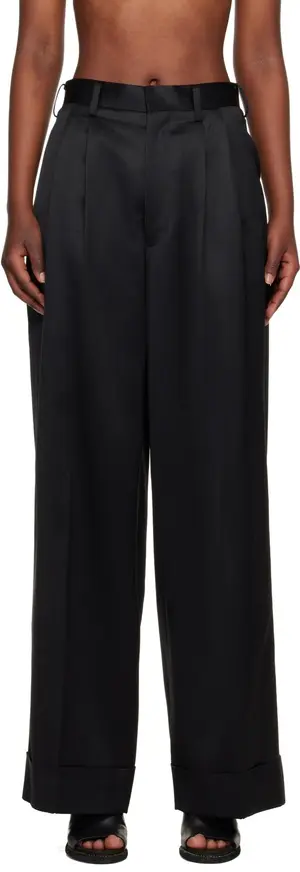Junya Watanabe Pleated Wide-leg Trousers - Black