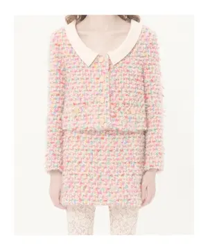 Valentino Garavani Candy Tweed Jacket With Crepe Collar