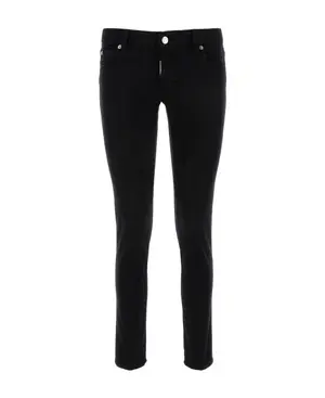 Dsquared2 Logo Patch Straight Leg Jennifer Jeans - Black