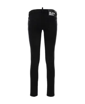 Dsquared2 Logo Patch Straight Leg Jennifer Jeans - Black
