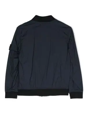 Stone Island Logo Patch Zip-up Bomber Jacket
