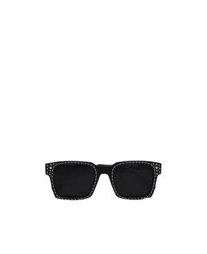 Moncler Crystal-encrusted Square Sunglasses - Black