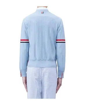 Thom Browne Virgin Wool Rwb Stripe Cardigan