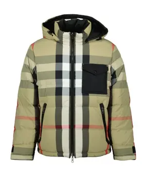 Burberry Checked Hooded Down Puffer Jacket