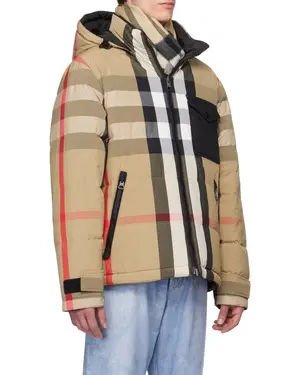 Burberry Checked Hooded Down Puffer Jacket