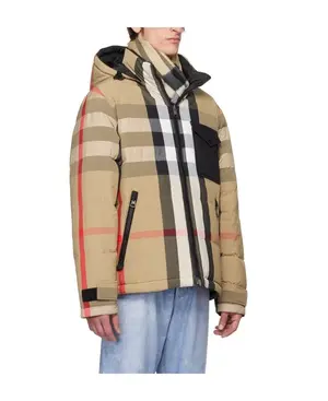 Burberry Checked Hooded Down Puffer Jacket