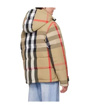Burberry Checked Hooded Down Puffer Jacket