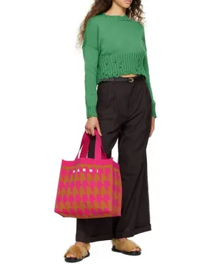 Marni Geometric Pattern Tote Bag