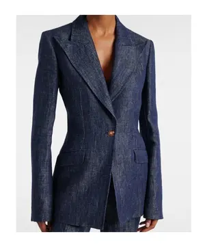 Gabriela Hearst Leiva Linen Blazer - Blue