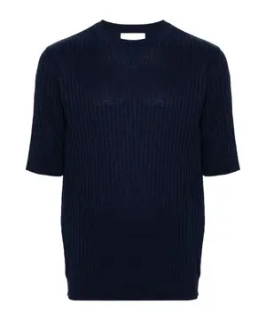 LARDINI Ribbed Short-sleeve Jumper
