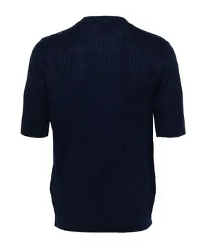 LARDINI Ribbed Short-sleeve Jumper
