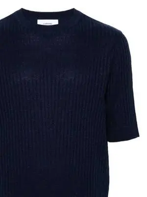 LARDINI Ribbed Short-sleeve Jumper