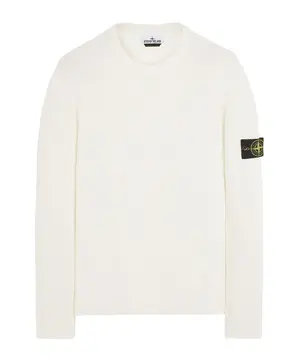 Stone Island Compass Badge Knitted Jumper - White