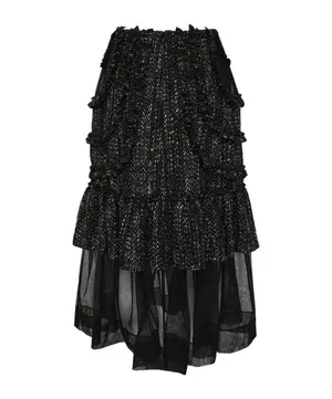 Simone Rocha Multi Frill Patchwork Fray Skirt