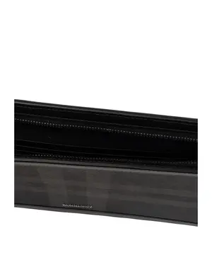 Burberry Frame Logo Plaque Checked Clutch Bag