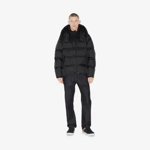 Burberry Hooded Down Coat With Removable Sleeves And Drawstring Hood