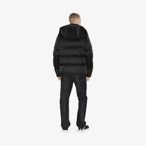 Burberry Hooded Down Coat With Removable Sleeves And Drawstring Hood