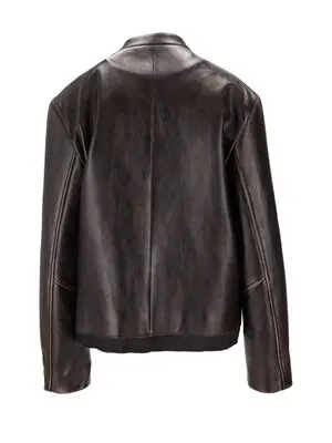 Miu Miu Long-sleeved Leather Jacket