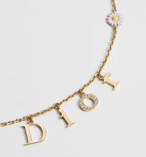 Dior Gold-plated Daisy And Crystal Pendant Necklace