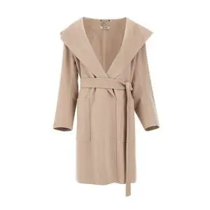 Max Mara Max Mara Hooded Wool Coat Nude