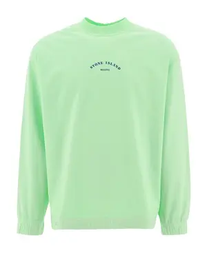 Stone Island Logo Print Crewneck Sweatshirt