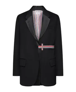 Thom Browne Narrow Jacket With Tricolor Detailing