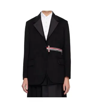 Thom Browne Narrow Jacket With Tricolor Detailing