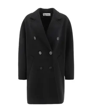 Max Mara Double-breasted Button-up Coat - Black
