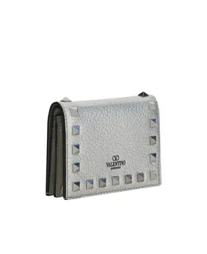 Valentino Garavani Rockstud Foldovet Top Wallet