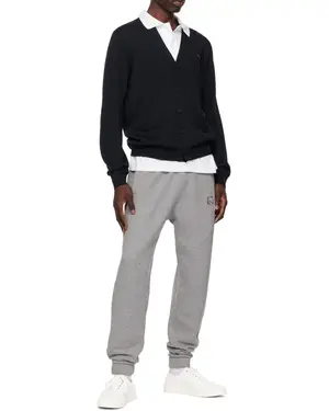 Maison Kitsuné Fox Head Patch Knit Cardigan - Black