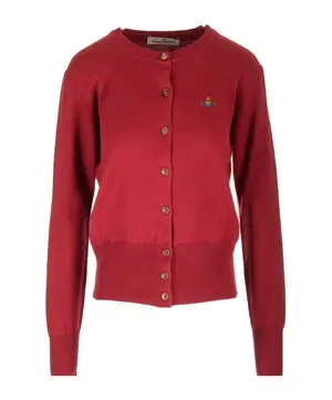 VIVIENNE WESTWOOD Orb Embroidered Knitted Cardigan