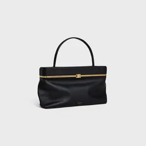 Celine Rectangle In Supple Calfskin With Gold Trim