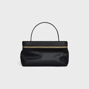 Celine Rectangle In Supple Calfskin With Gold Trim