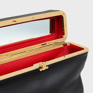 Celine Rectangle In Supple Calfskin With Gold Trim