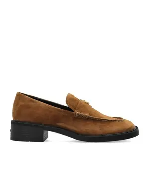 COACH Coach Suede Block Heel Loafers Coconut