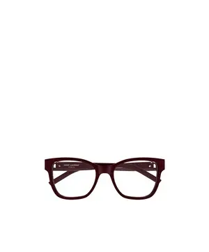 Saint Laurent Geometric Frame Eyeglasses - Brown