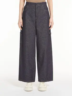 Max Mara Logo Patch Wide-leg Jeans