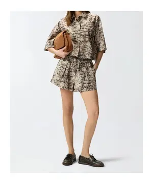 Pinko Drawstring Printed Shorts