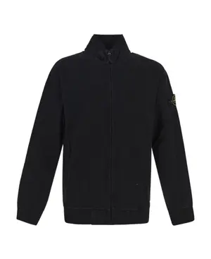 Stone Island Compass Patch Zip-up Sweatshirt - Black