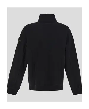 Stone Island Compass Patch Zip-up Sweatshirt - Black